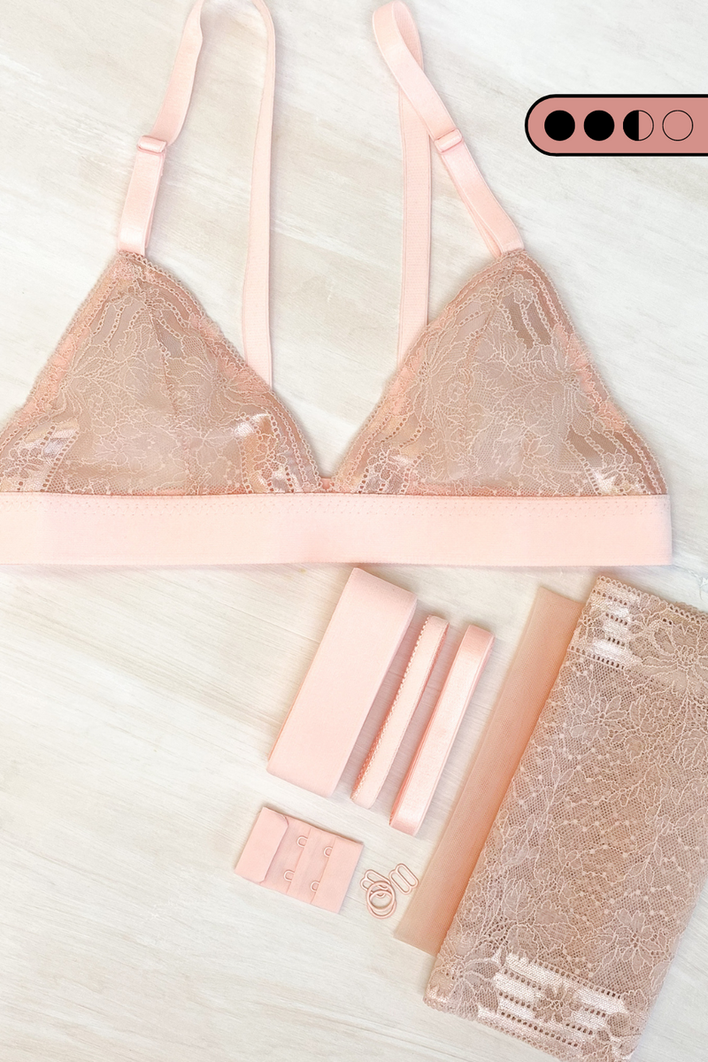 Jordy Bralette Kit | Stretch Lace | Coco Rose Gold – Emerald Erin